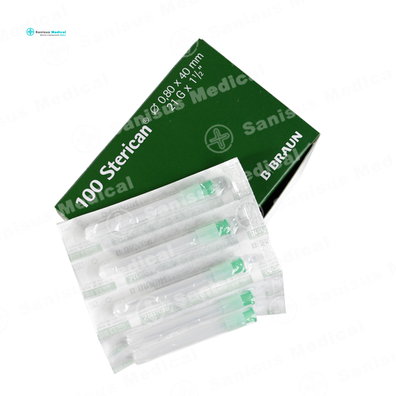 Aguja Sterican Braun 21G x 1 1/2" 0,80 x 40mm Verde Caja 100 uds - Sanisus Medical
