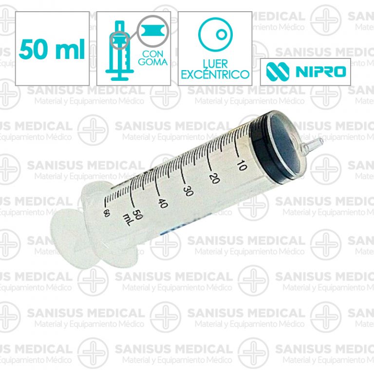Jeringa 50ml de 3 cuerpos Luer Excéntrico NiproCaja 30 uds - Sanisus Medical