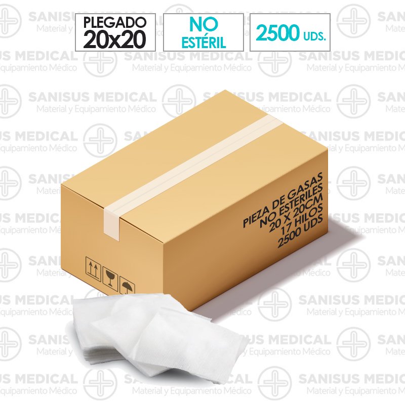 Pieza de gasas no estériles 20 x 20cm 17 hilos Caja de 2500 uds ...