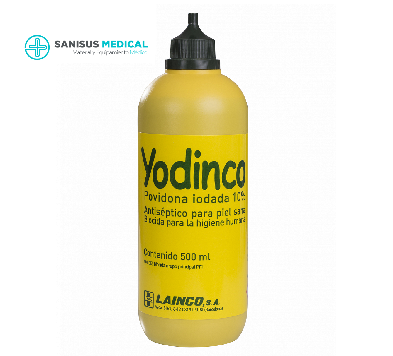 Yodinco Povidona iodada 10% 500 ML - Sanisus Medical