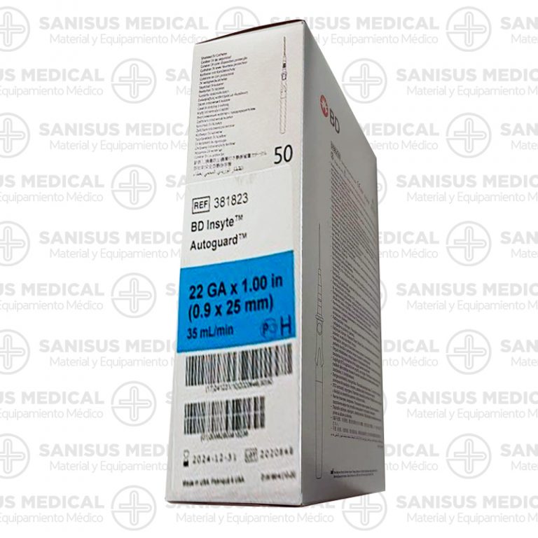 Catéter seguridad BD Insyte AutoGuard 22GA 0,9x25mm Azul Caja 50 uds ...