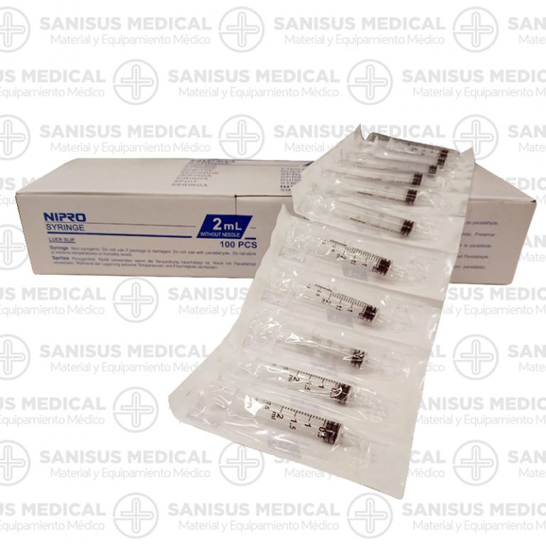 Jeringa 2ml de 3 cuerpos Luer céntrico Nipro Caja 100 Uds - Sanisus Medical