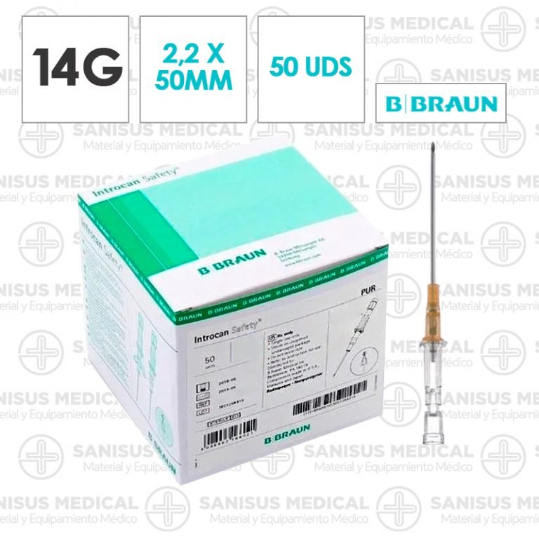Catéter Braun Introcan Safety 14G 2,2x50mm Seguridad Caja 50 uds ...