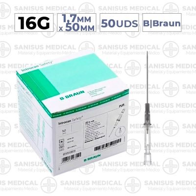 Cateter Introcan Safety G16 1,7x50mm Seguridad Caja 50 uds - Sanisus ...