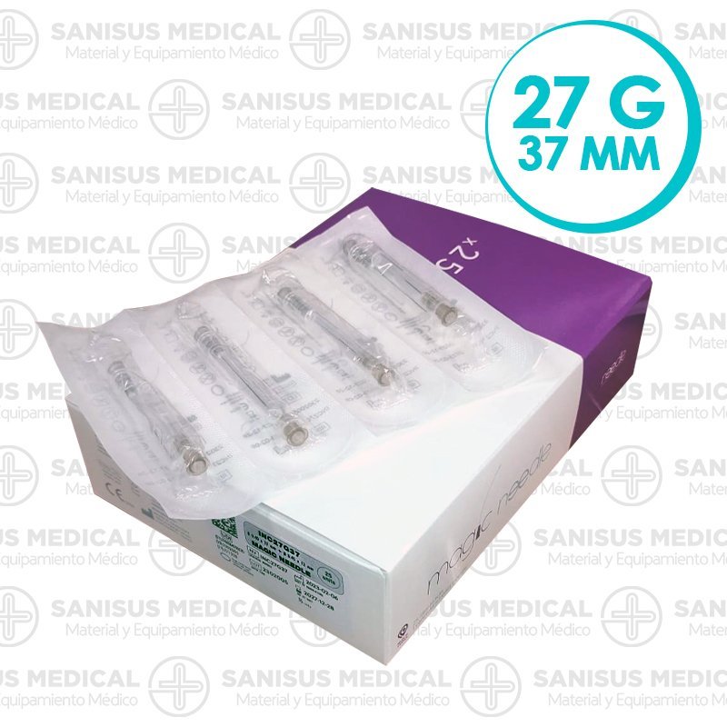 Micro Cánula Magic Needle 27G x 37mm Caja de 25 uds. - Sanisus Medical