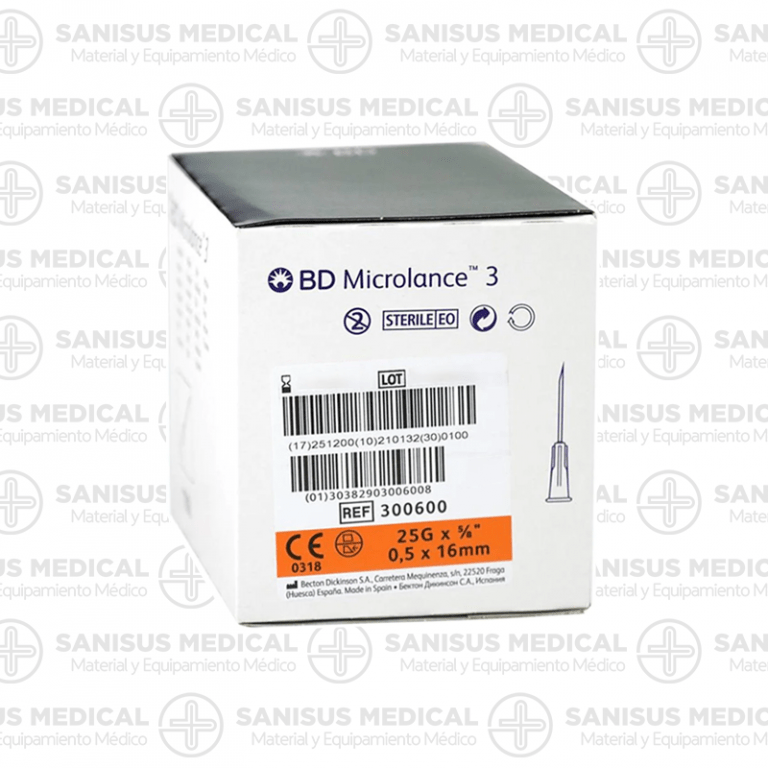 Aguja Estéril BD 25G 5/8" 0.5mm x 16mm Naranja Caja 100 uds - Sanisus ...