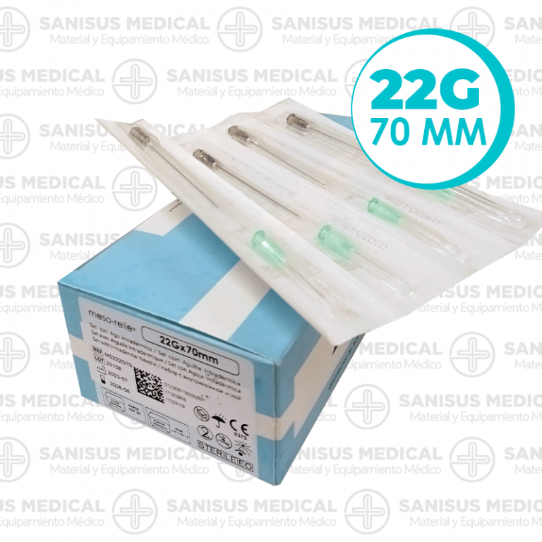 Micro Cánula Meso-relle 22G x 70mm Caja de 25 uds. - Sanisus Medical