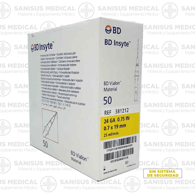 Catéter BD Insyte Vialon 24GA Caja 50 uds - Sanisus Medical
