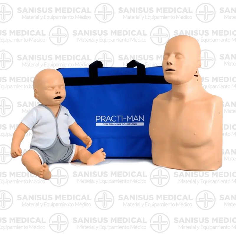 Maniquí de Formación RCP Practi-Man + Baby Advance con bolsa